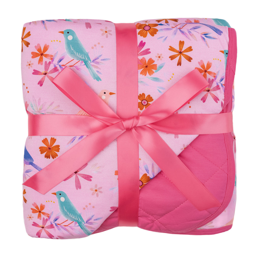 Bamboo Quilted Mini Blanket for Baby/Infant/Toddler/Kid|Blooming Birds ...