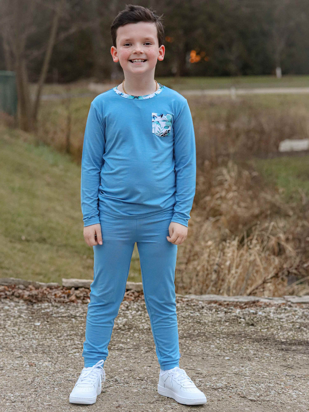 Bamboo Pants for Infant, Baby, Toddler, Girl, Boy & Kids | Steel Blue ...