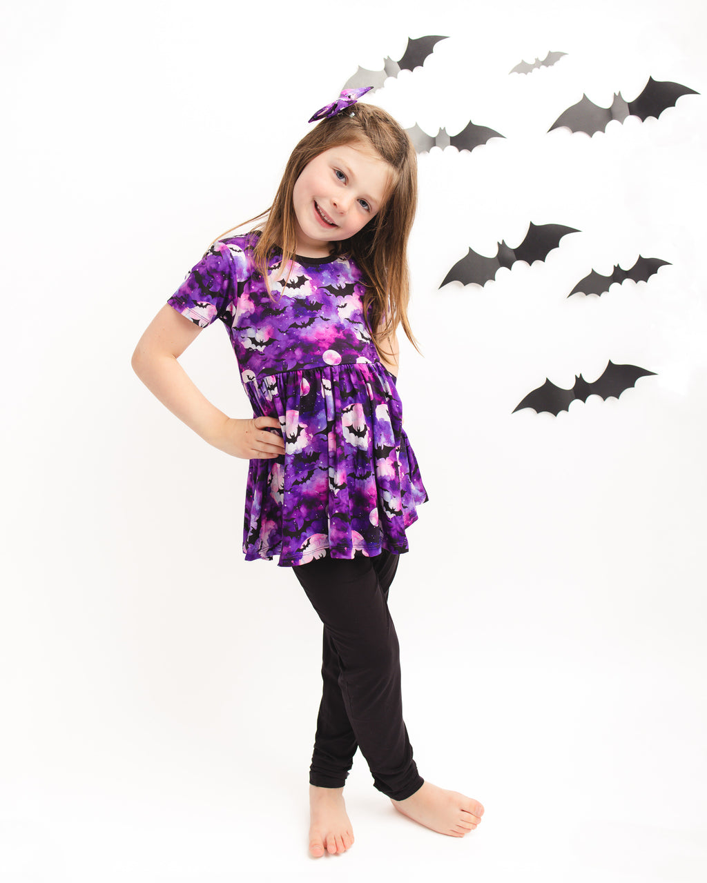 Bamboo Peplum Top/Leggings-Toddler/Girl/Kids | Twilight Bats/Halloween ...