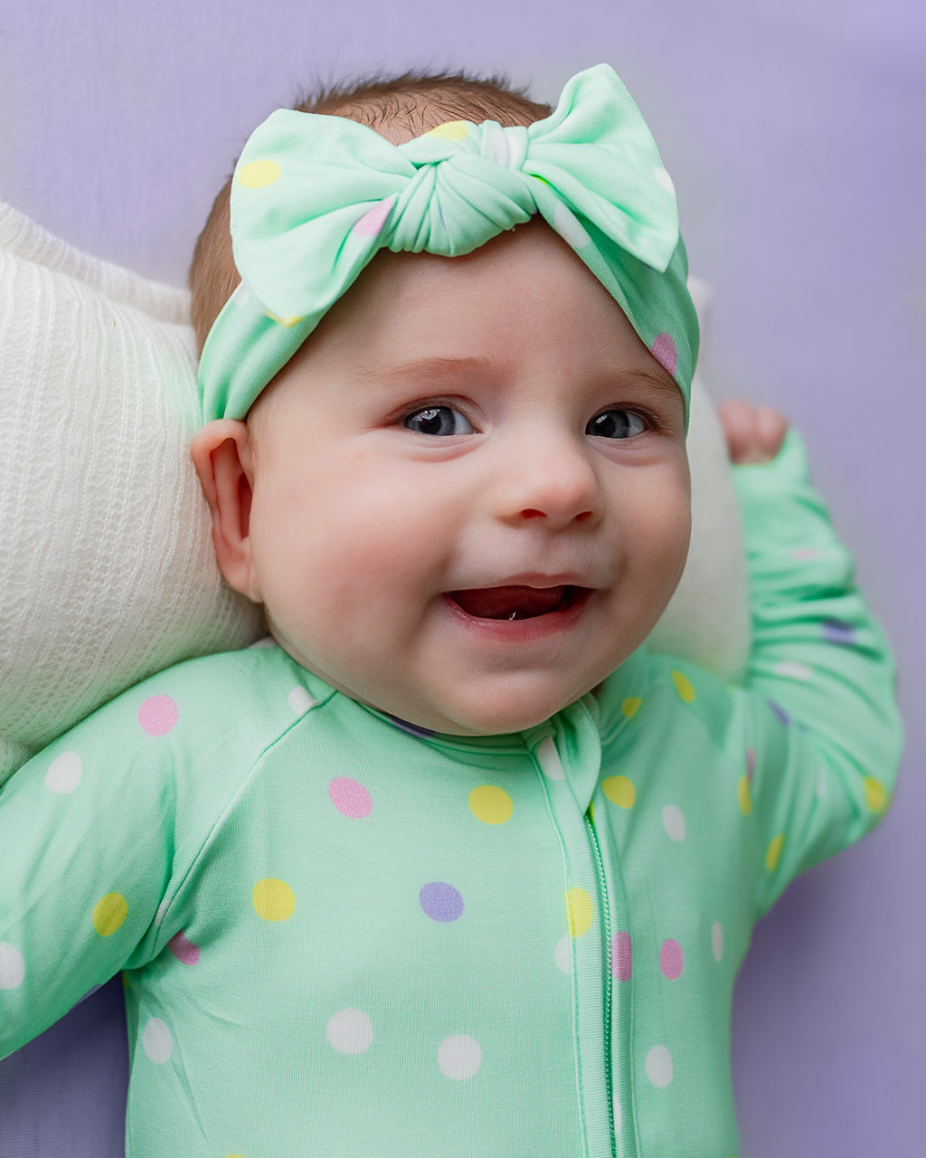 Bamboo Headband Bow - Baby, Girls, Toddlers & Kids | Pastel Dots ...